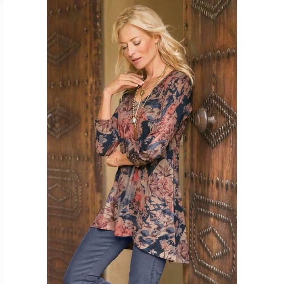 Soft Surroundings | Tops | Soft Surroundings Millie Floral Tunic Top ...